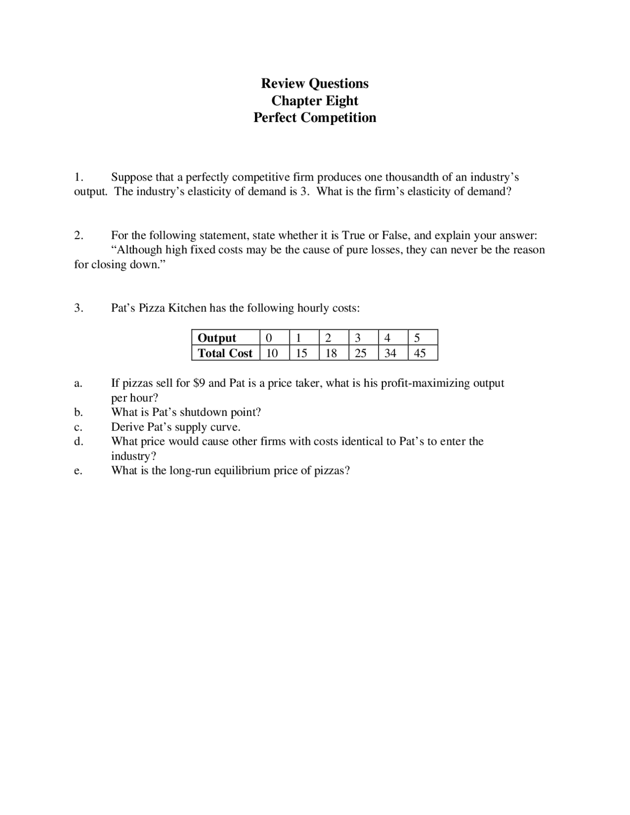 Review Questions for perfect Competition - Principles Of Microeconomics ...