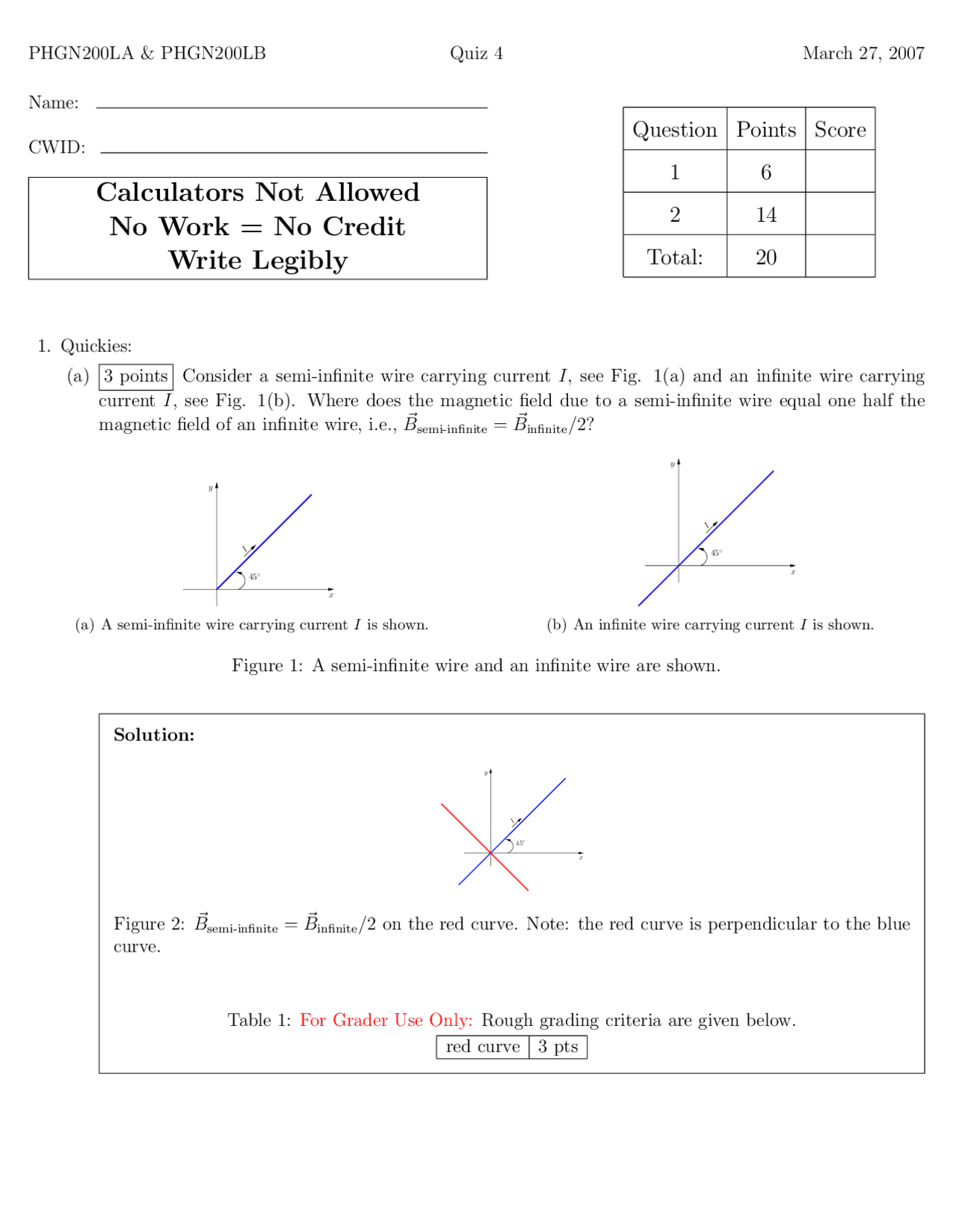 Solved Questions For Quiz 4 Physics Ii Electromagnetism Optics
