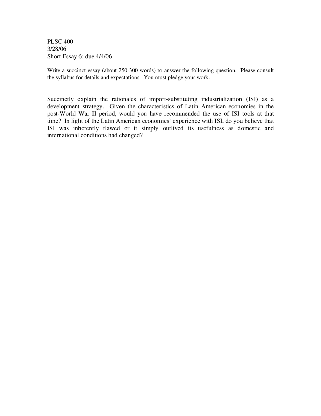 Practice Questions For Senior Seminar Plsc 400 Docsity