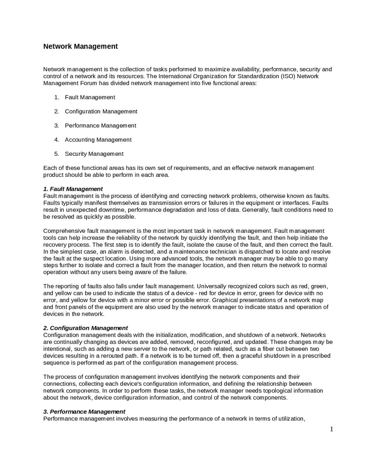 Computer Networking Network Management Notes Ecpe 177 Docsity