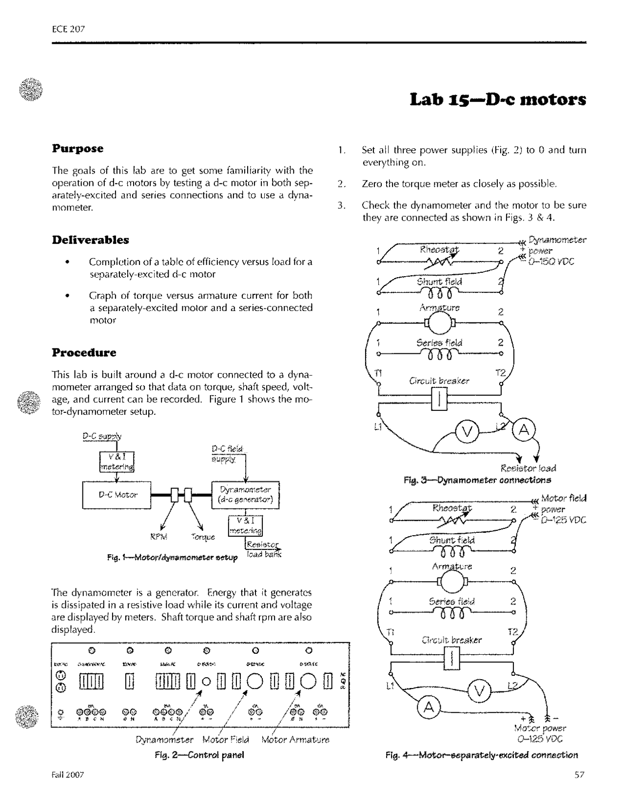 Laboratory Report 15 on DC Motor - Electrical Engineering I | ECE 207 ...