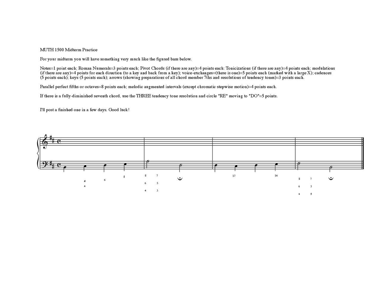 Midterm Practice Questions Music Theory Ii Muth 1500 Docsity