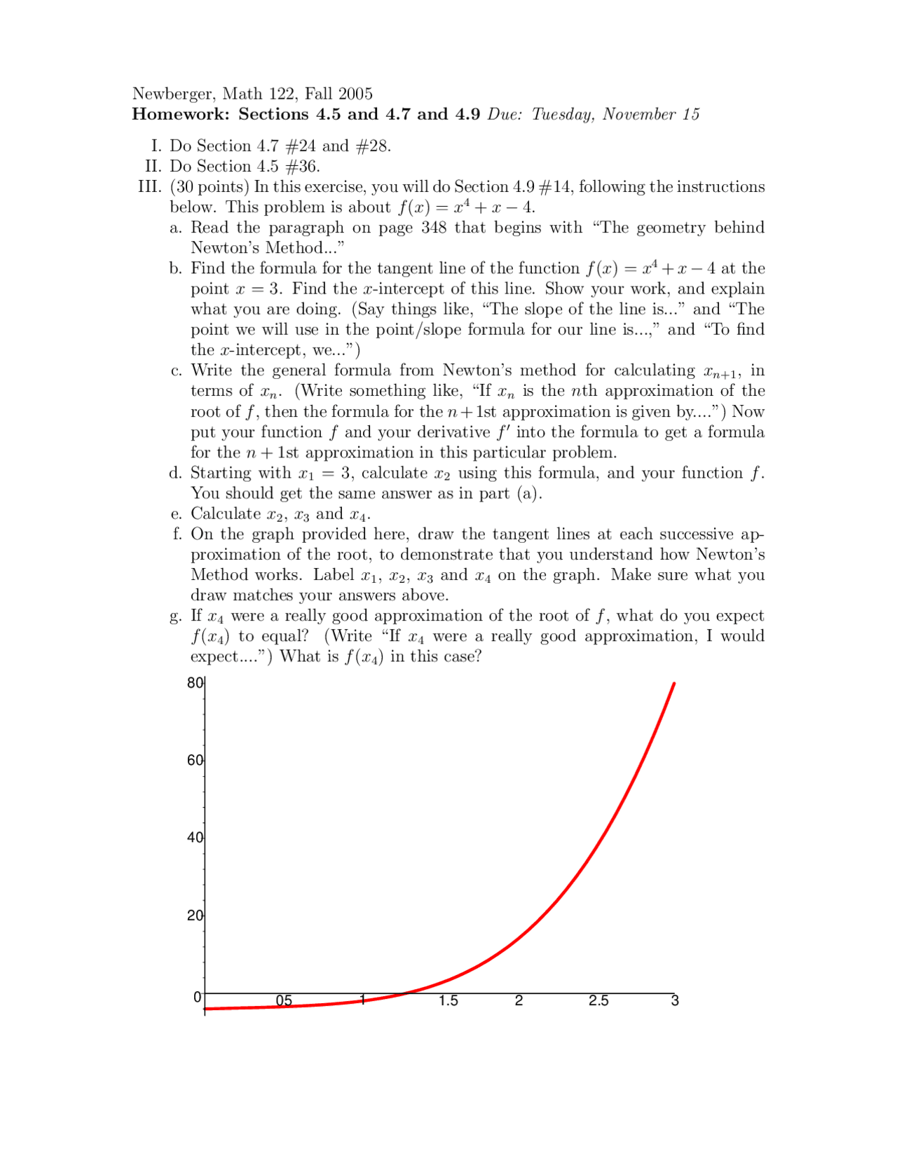 Homework Iv Questions Unsolved Calculus I Math 122 Docsity