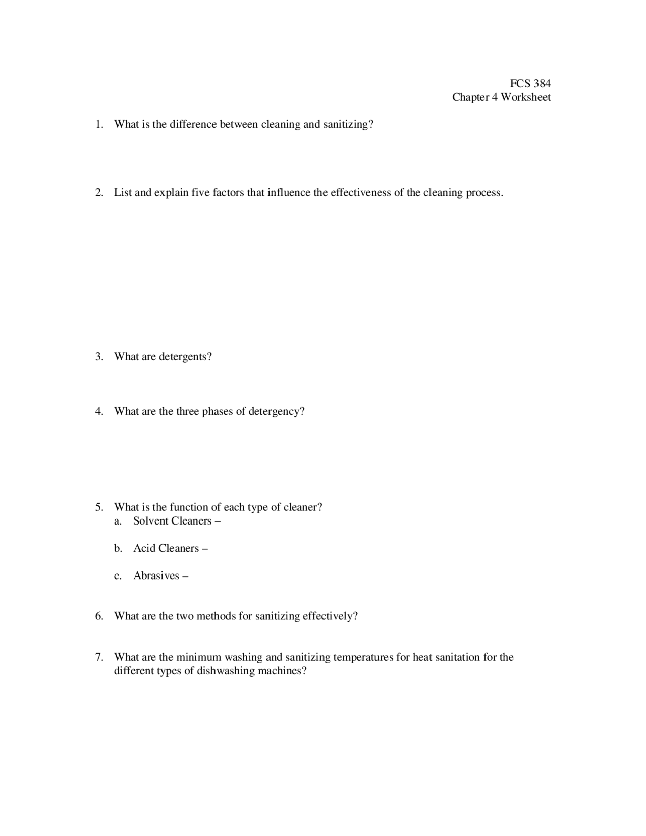 7 Questions On Assignment 4 Quantity Food Production And Equipment