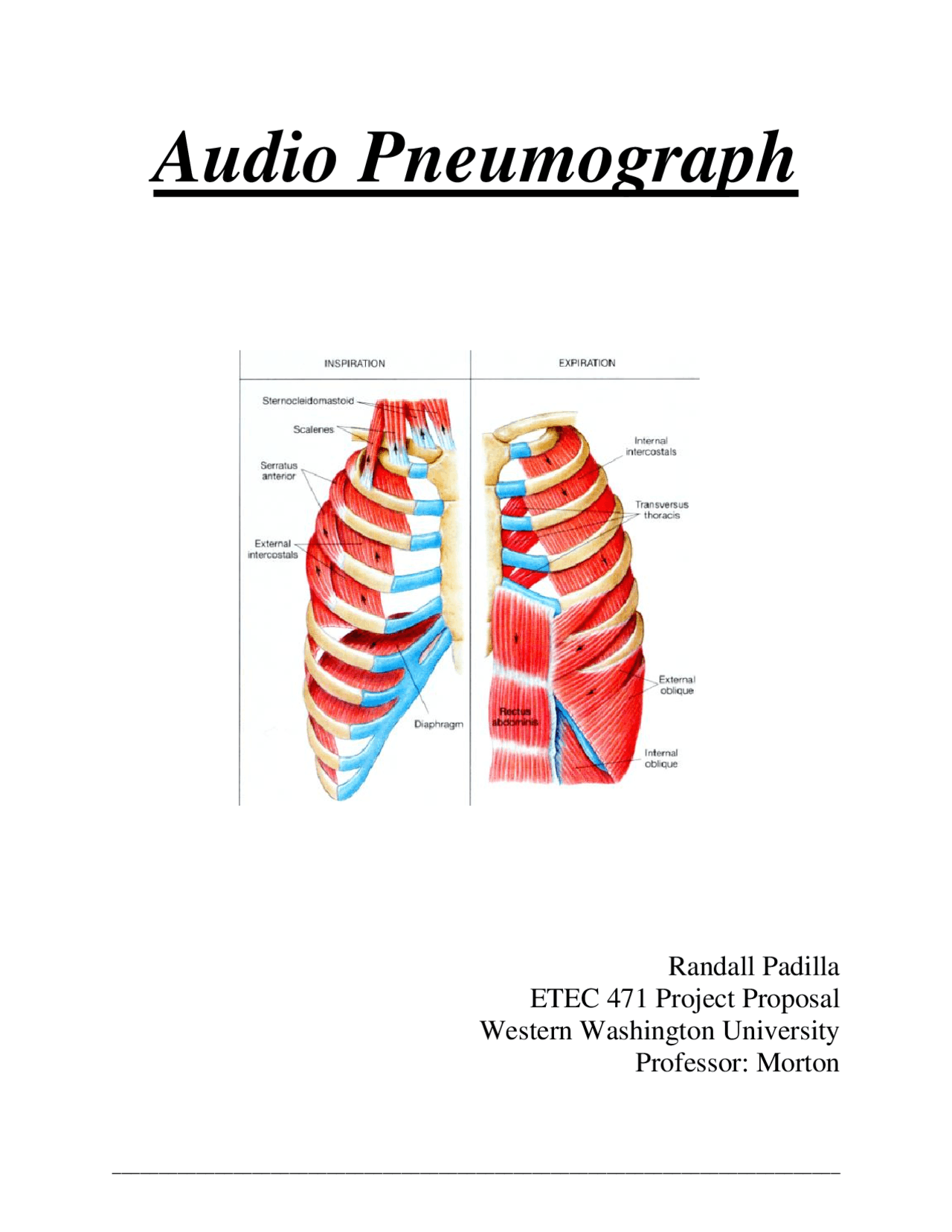 Audio Pneumograph - Projects Descriptions | ETEC 471 - Docsity