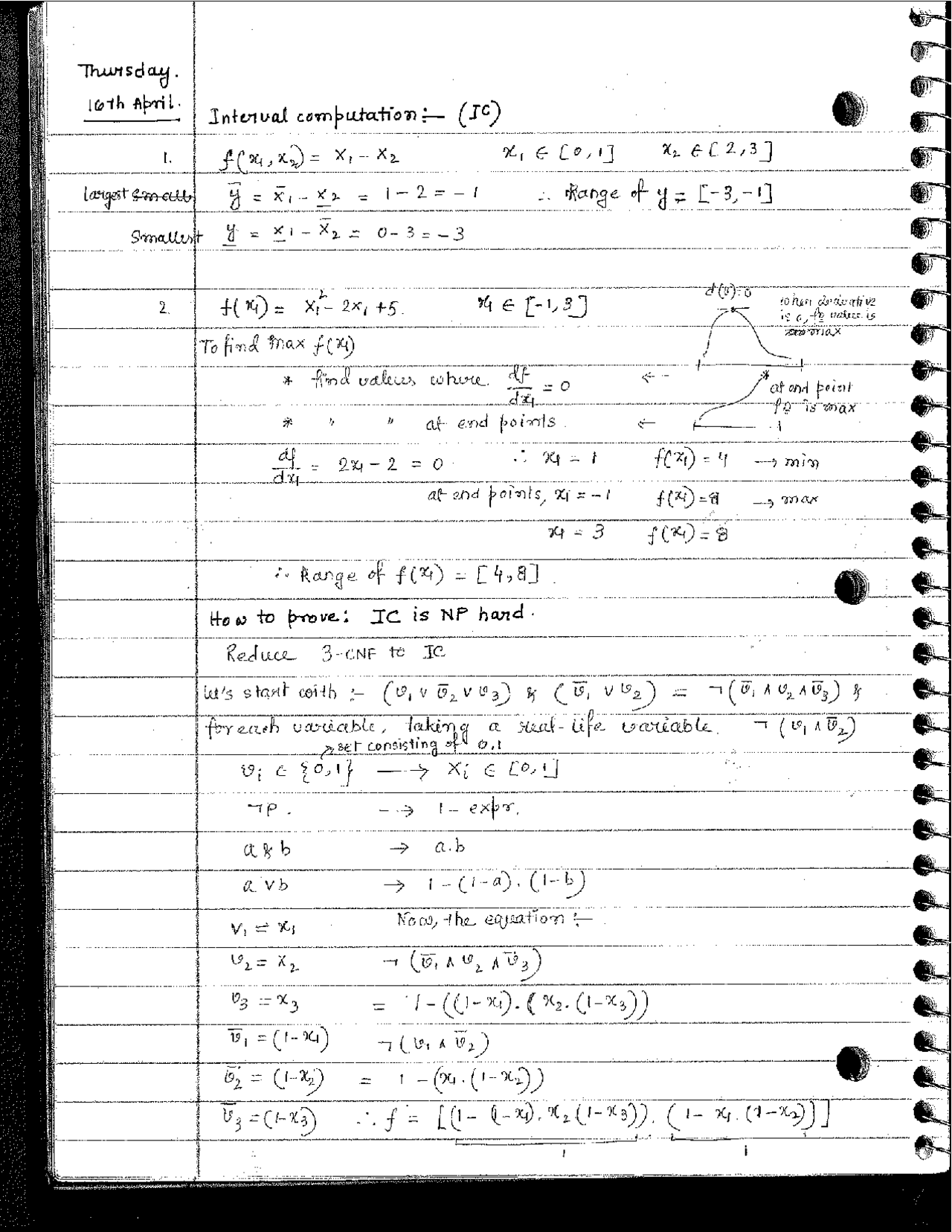 Interval Computation Handwritten Notes Cs 5315 Docsity 