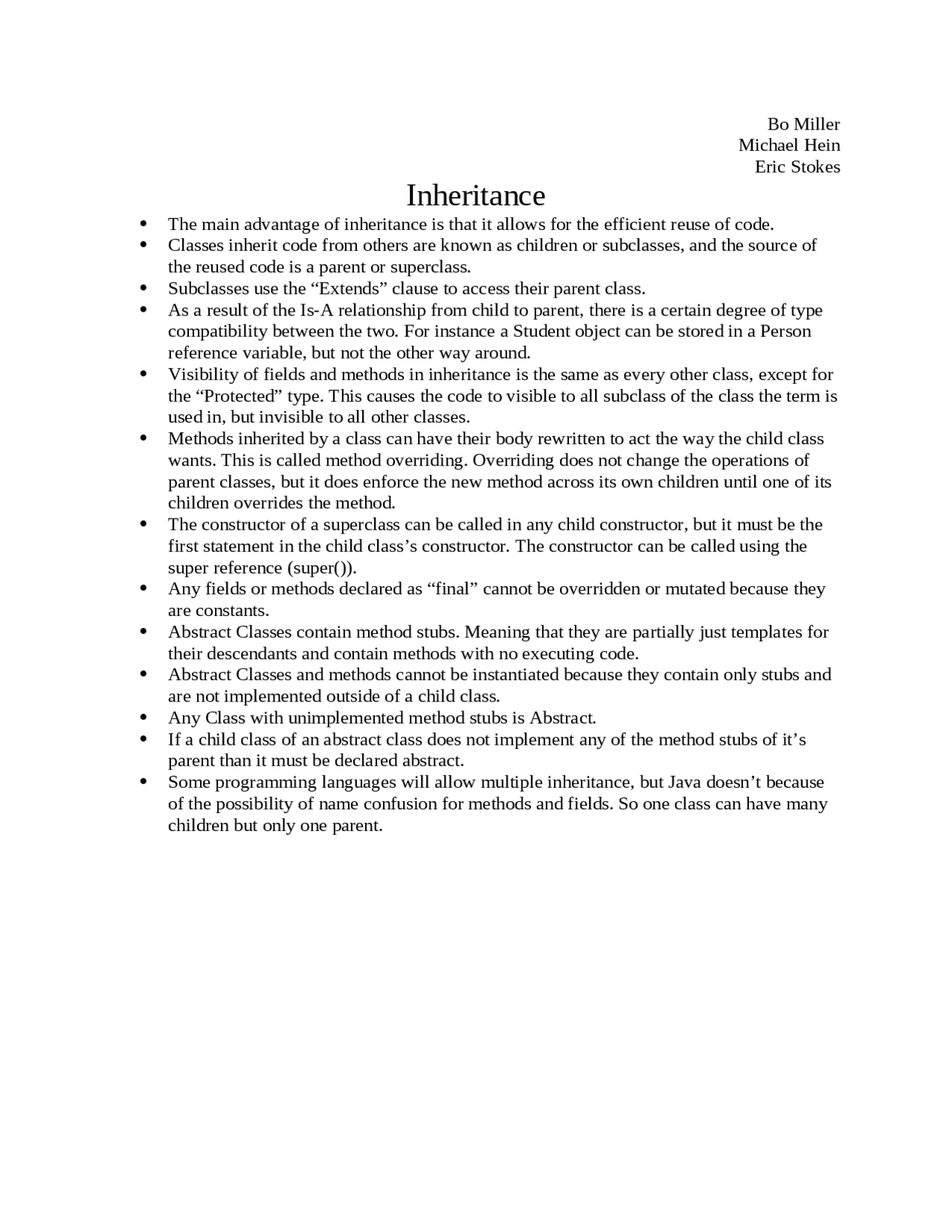 Notes On Inheritance Fundamentals Of Software Development Csse 221