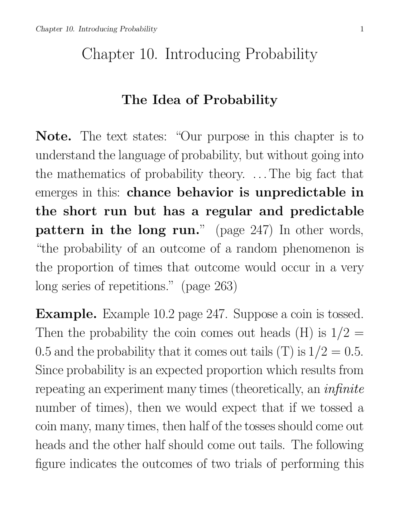 The Idea of Probability - Introducing Probability | MATH 2050 - Docsity