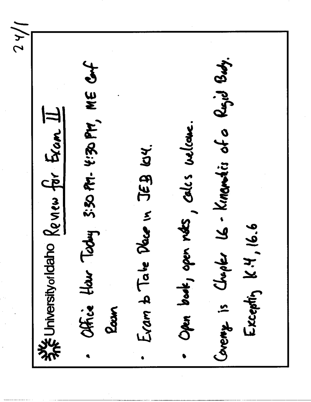 Exam 2 Review Sheet Engineering Dynamics Engr 220 Docsity