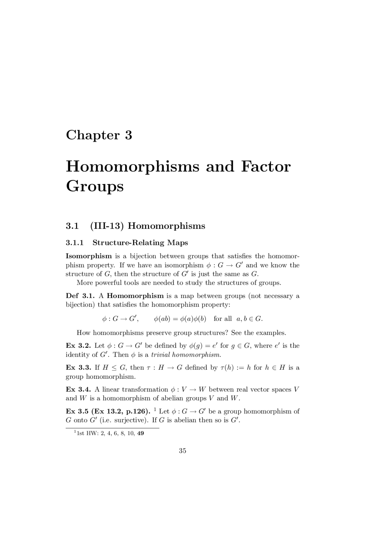 Lecture Notes on Homomorphisms and Factor Groups | MATH 5310 | Study ...