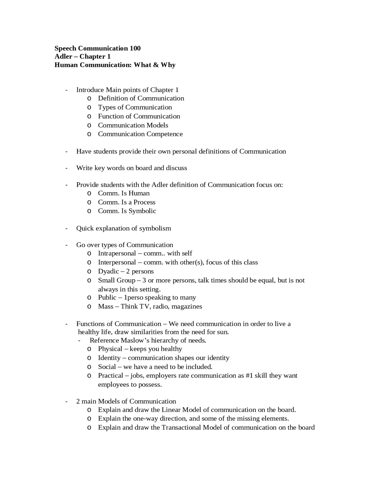 Introduction To Human Communication Final Exam Hcom 100 Exams Communication Docsity