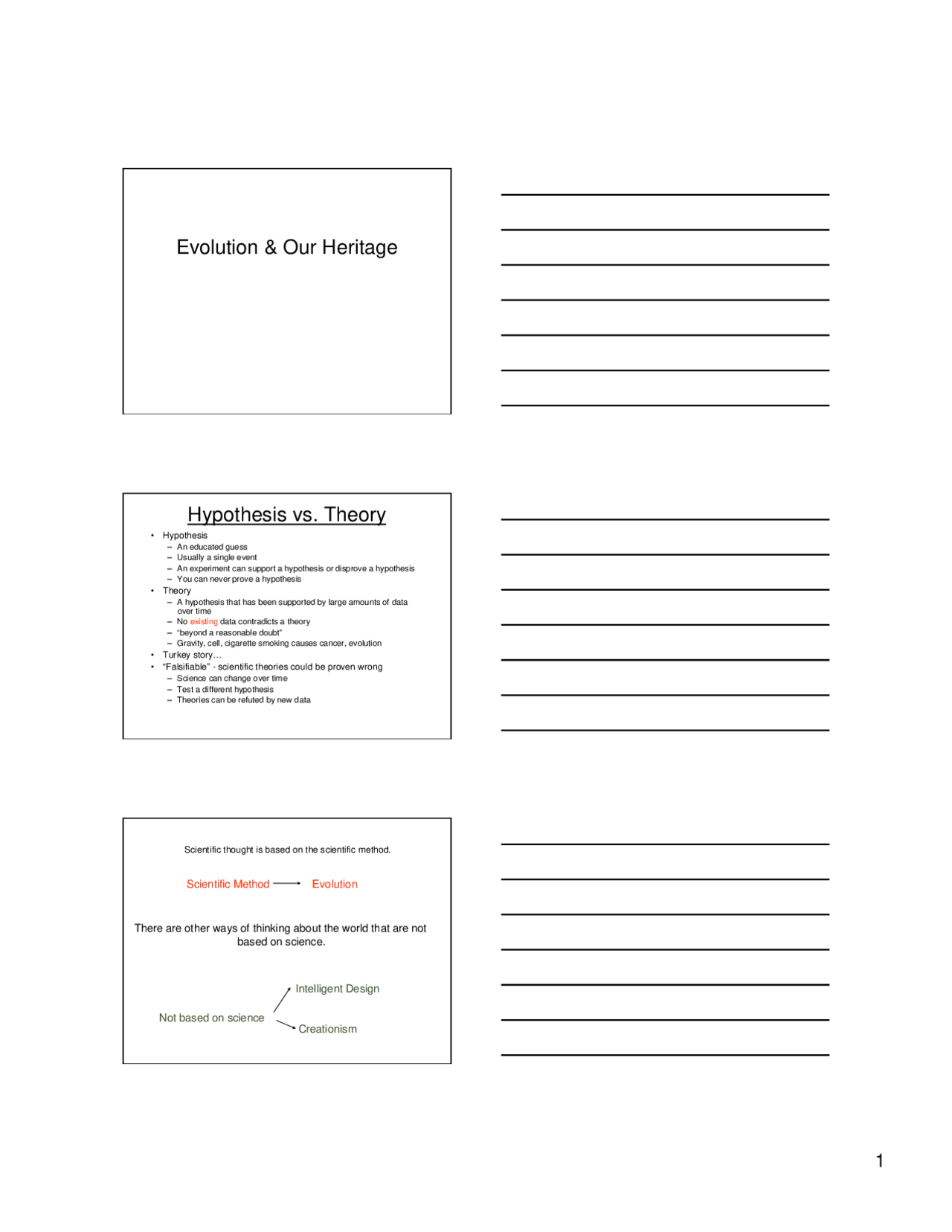 Lecture Slides On Evolution And Our Heritage Bio 9 Docsity