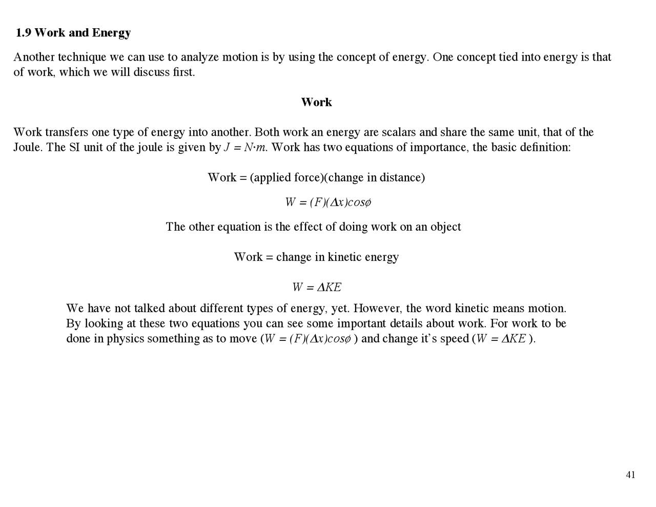 Work, Energy, and Potential: An Introduction to Mechanical Energy and ...