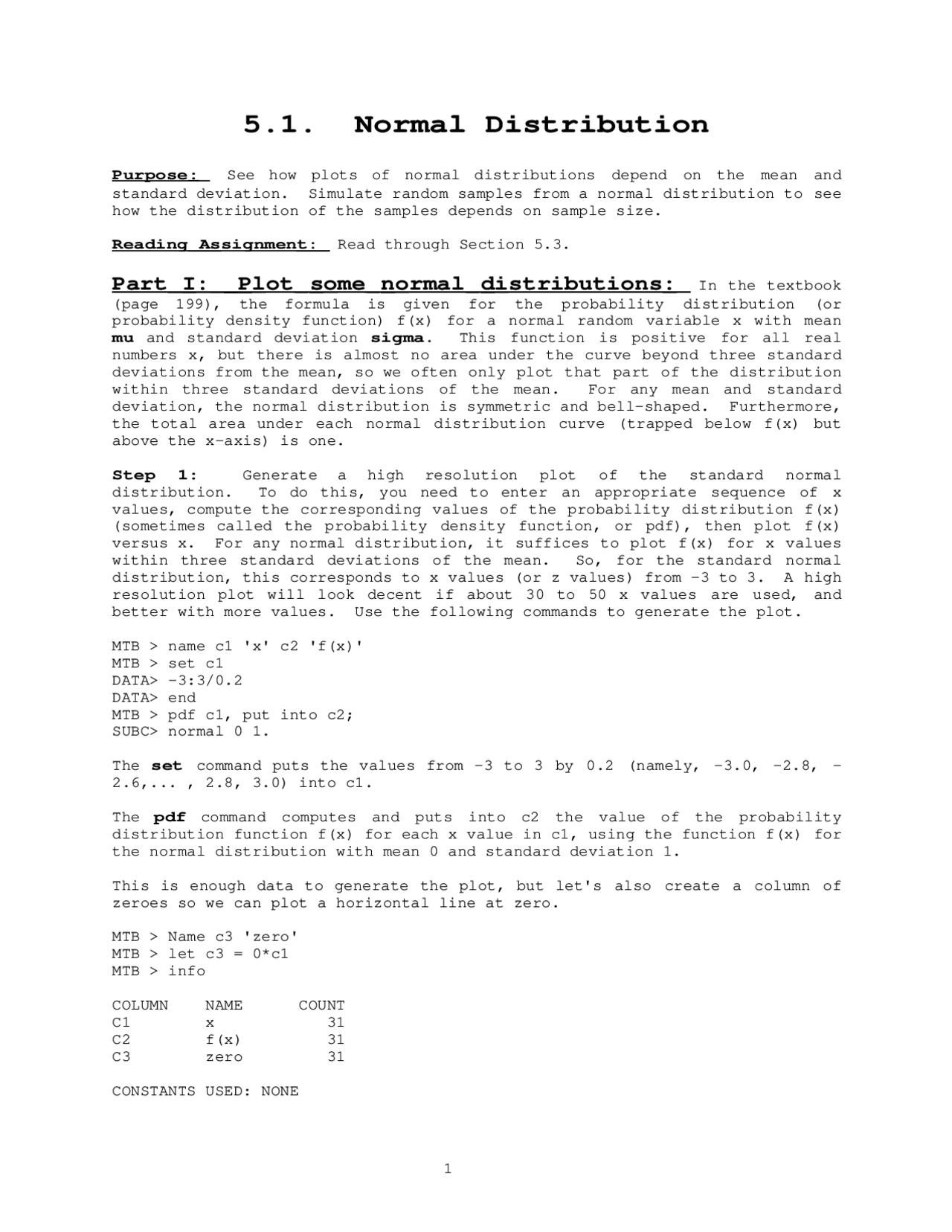 Normal Distribution In Elementary Statistics I Stt 264 Docsity