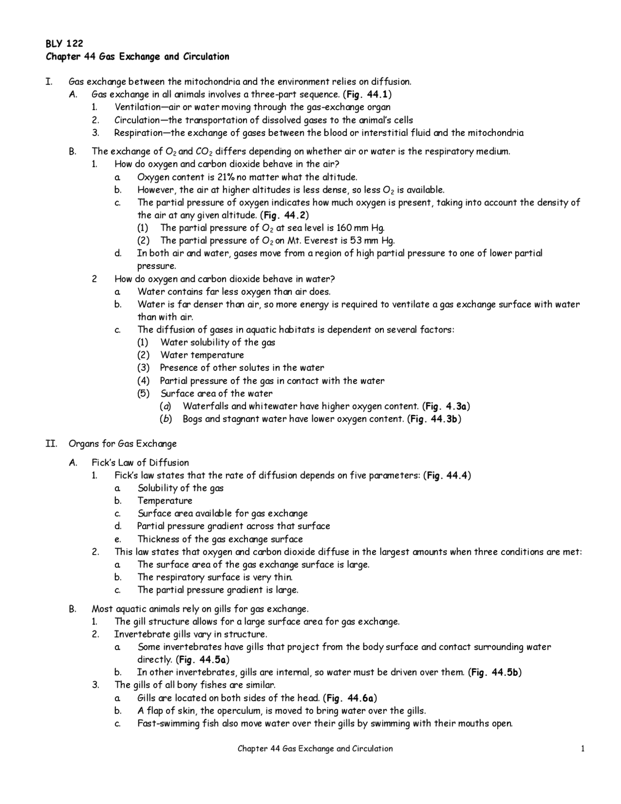 Gas Exchange and Circulation - General Biology II - Project | BLY 122 ...
