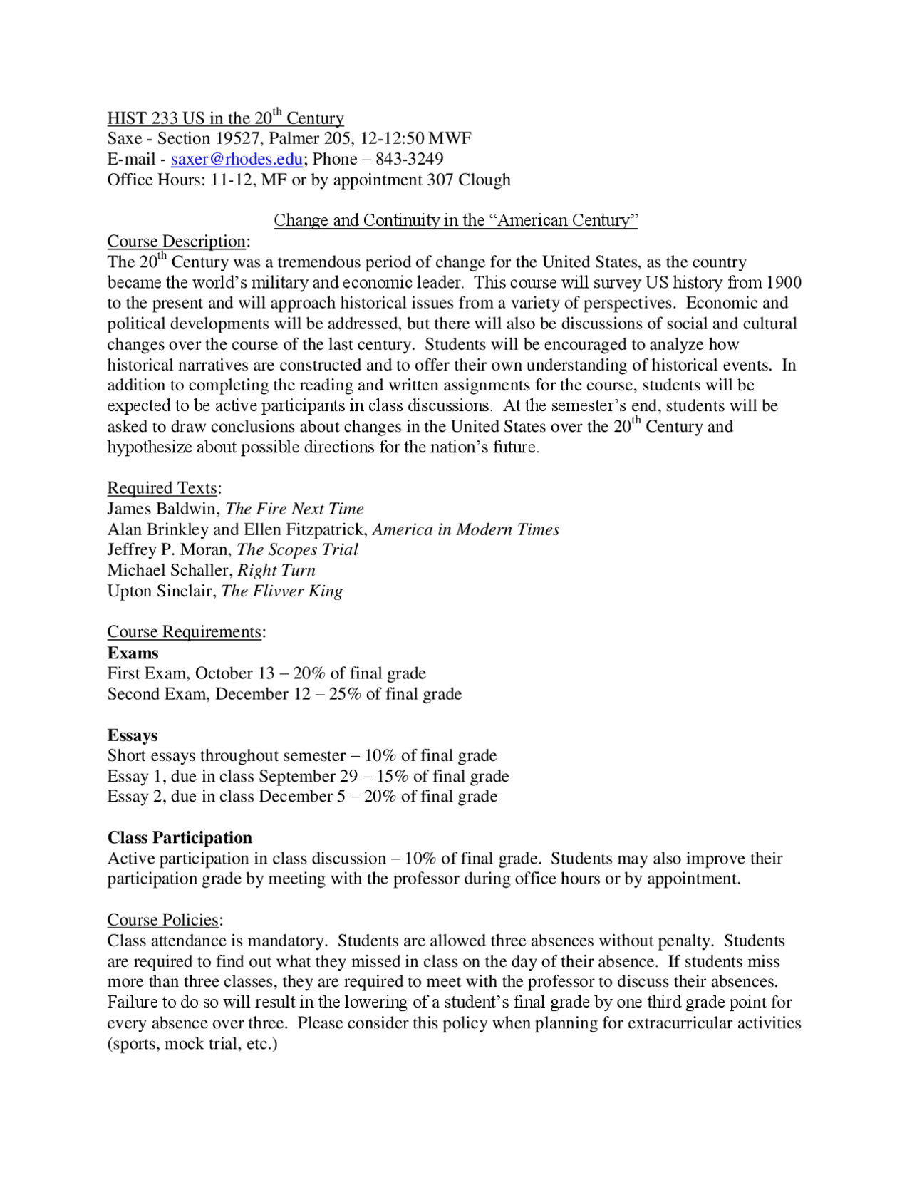 US History in the 20th Century: Change and Continuity in the 'American ...