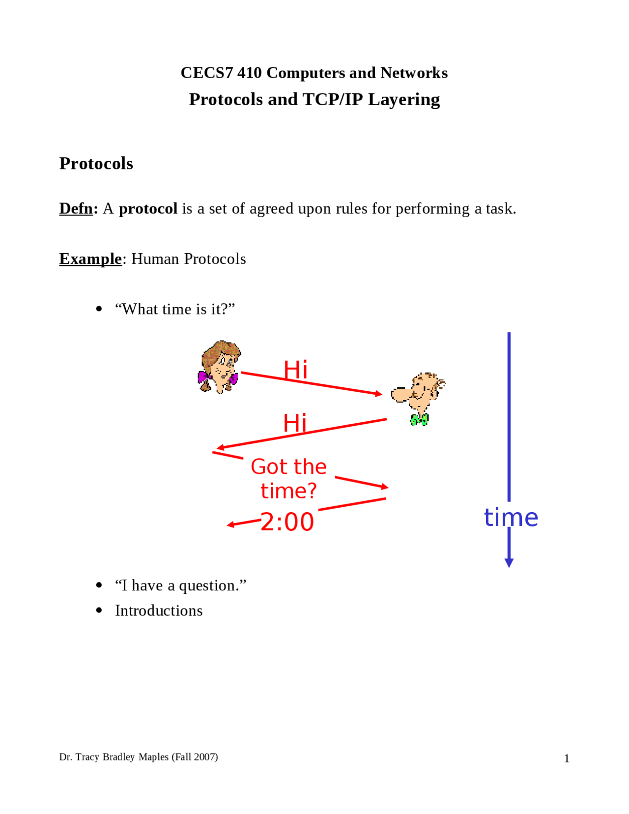 Protocols And Transmission Control Protocol Computers And Networks Cecs 410 Docsity