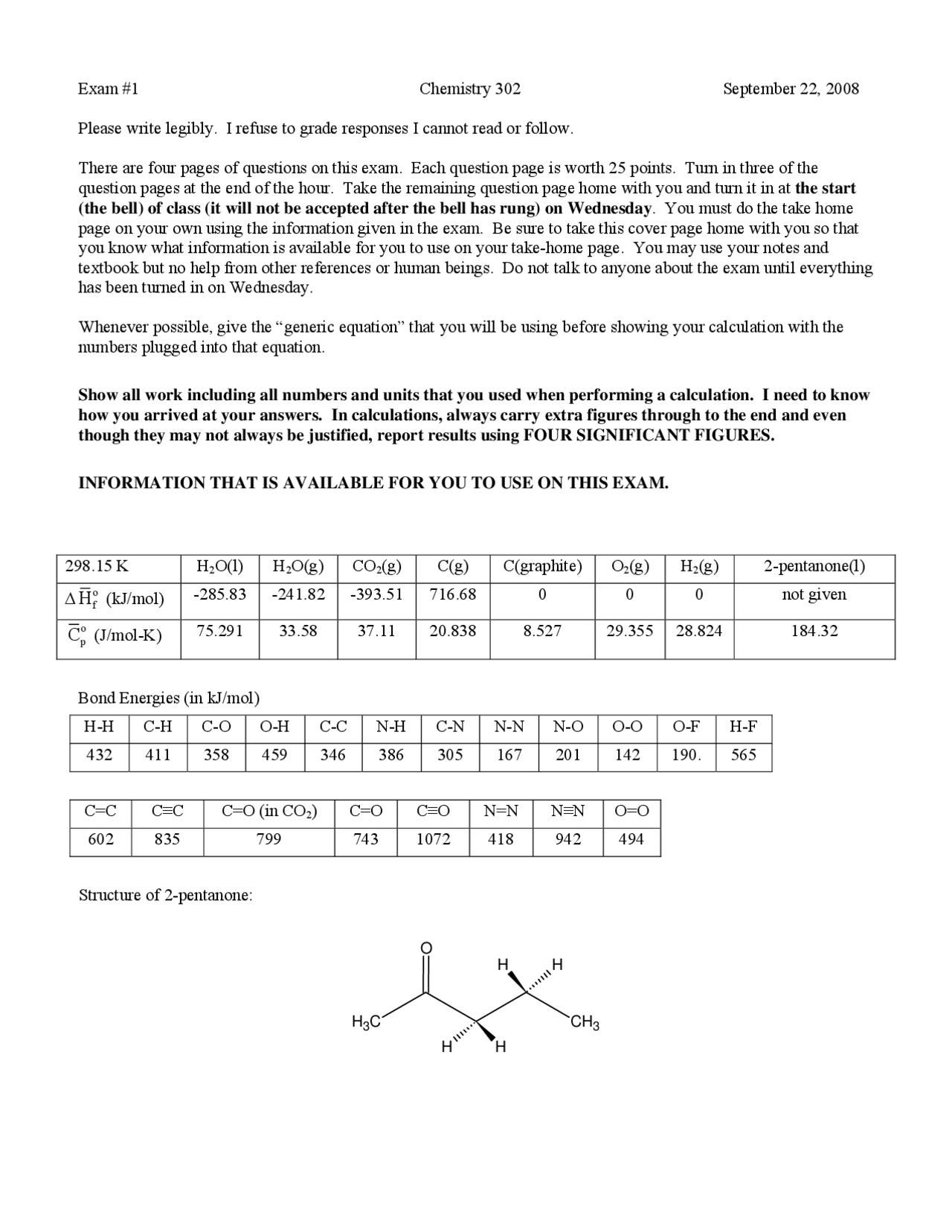 Exam 1 7 Questions On Principles Of Physical Chemistry With Answers