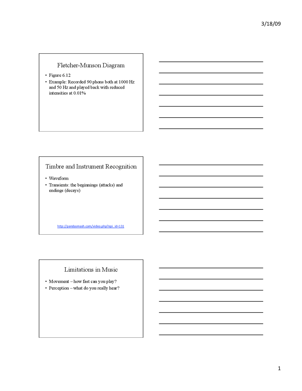 Lecture Slides On Fletcher Munson Diagram Phys 130 Docsity