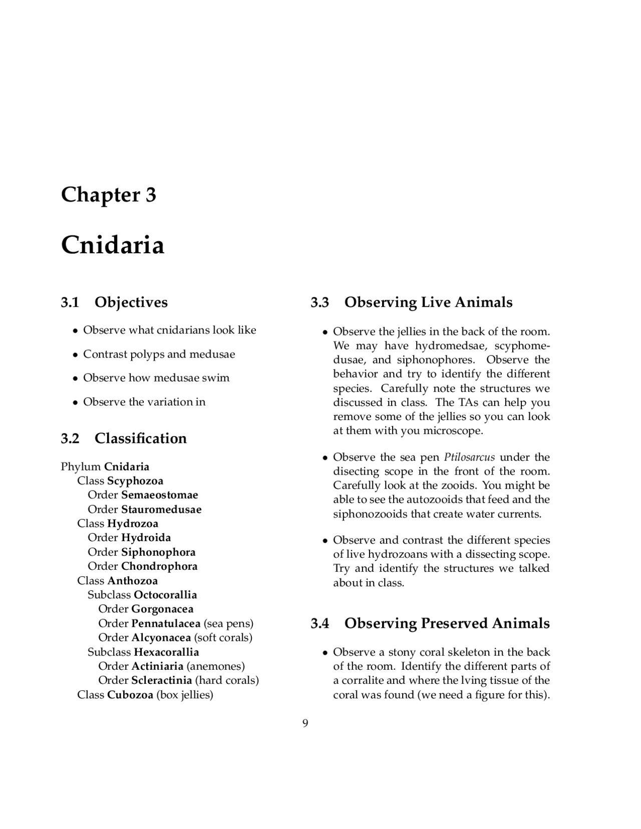 Cnidaria - Invertebrate Zoology - Notes | BIOL 460 - Docsity