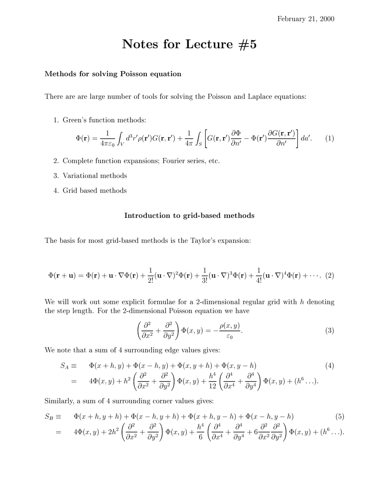 Methods For Solving Poisson Equation Electromagnetism Phy 712 Docsity