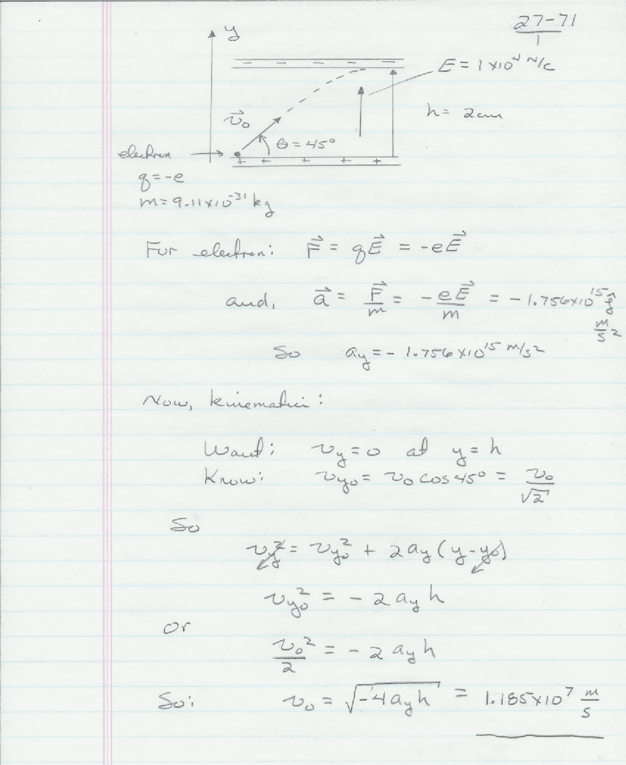 Handwritten Notes on Kinematics | PHY 182 - Docsity