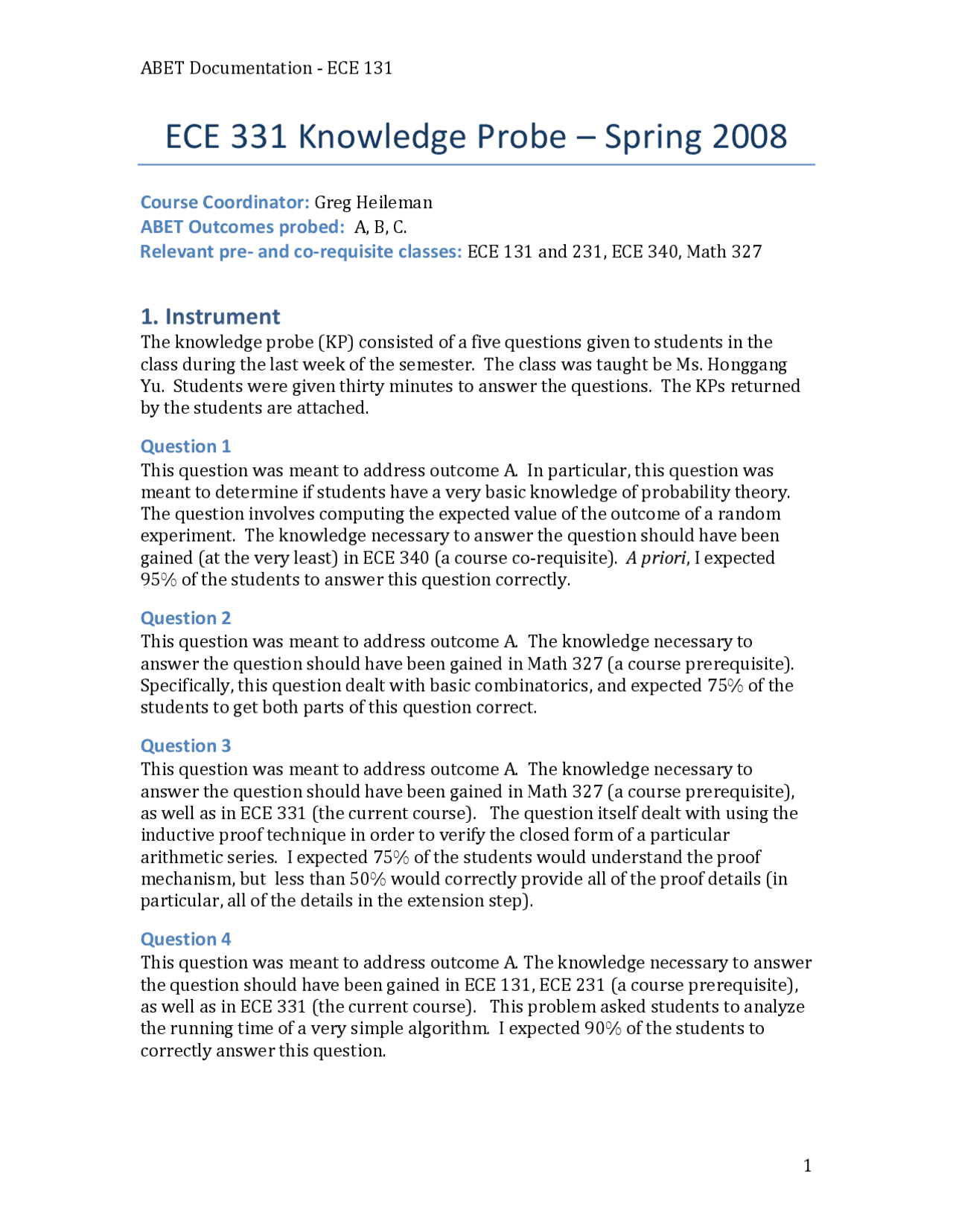 Knowledge Probe 5 Questions With Results Ece 131 Docsity
