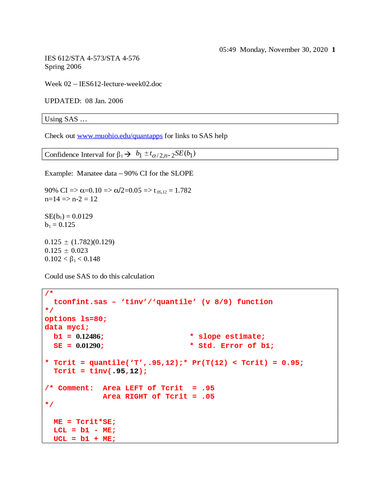 Using Sas Environmental Analysis And Modeling Ies 612 Docsity