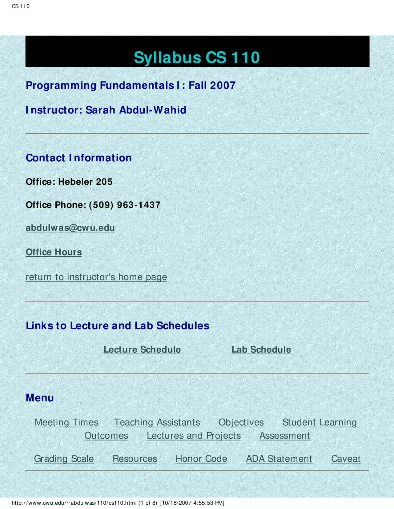 Syllabus For Programming Fundamentals I Cs 110 Lab Reports Computer Science Docsity