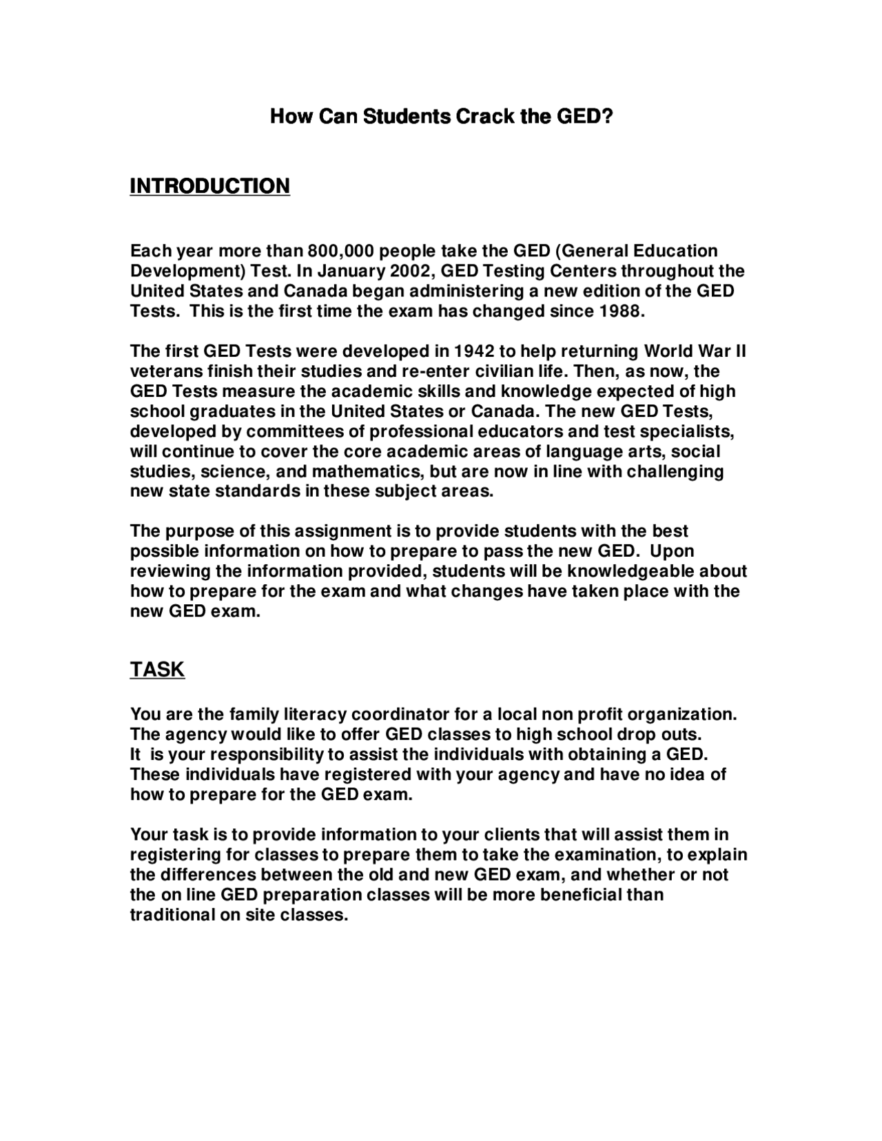 How Students Crack the GED - Notes | ISD 613 - Docsity