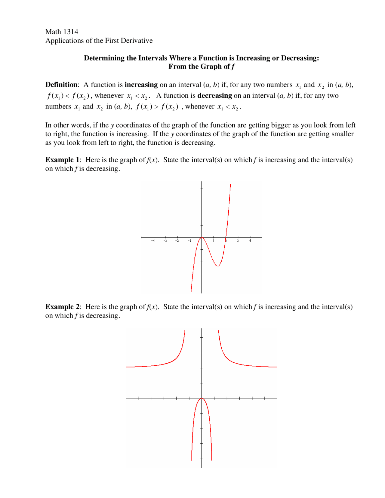 Application Of First Derivative Determining Calculus For Life Science