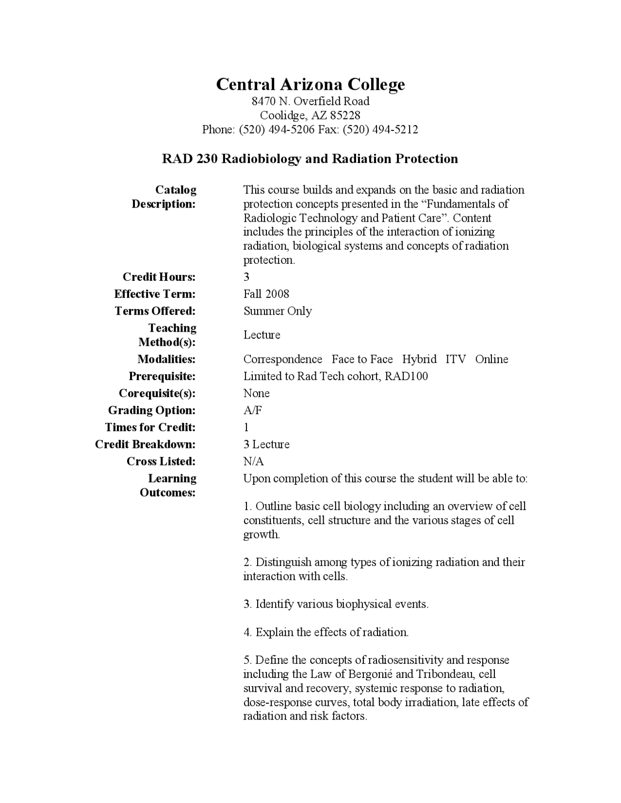Notes on Radiobiology and Radiation Protection | RAD 230 - Docsity
