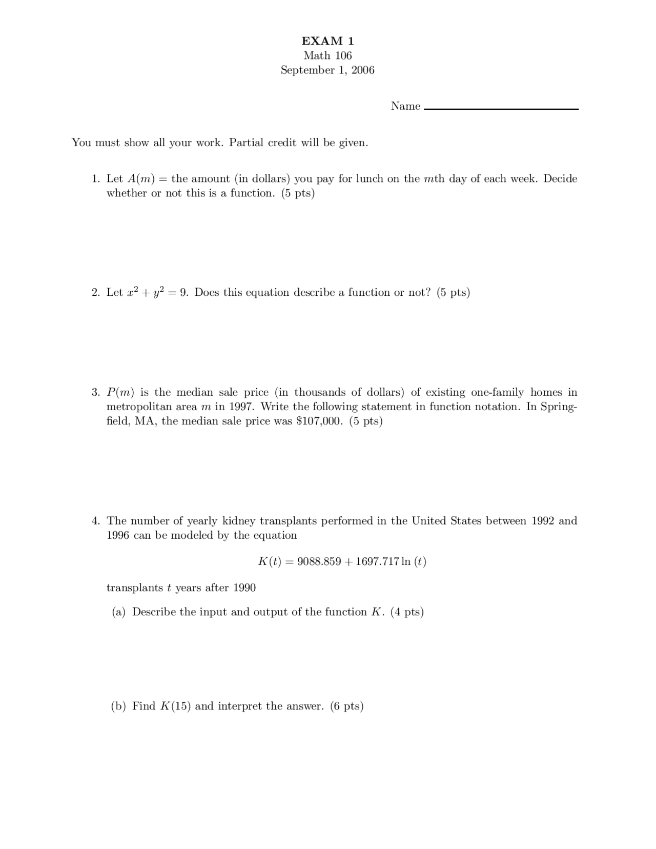 Practice Exam 1 - Applied Mathematics-Introduction to Calculus | MATH ...