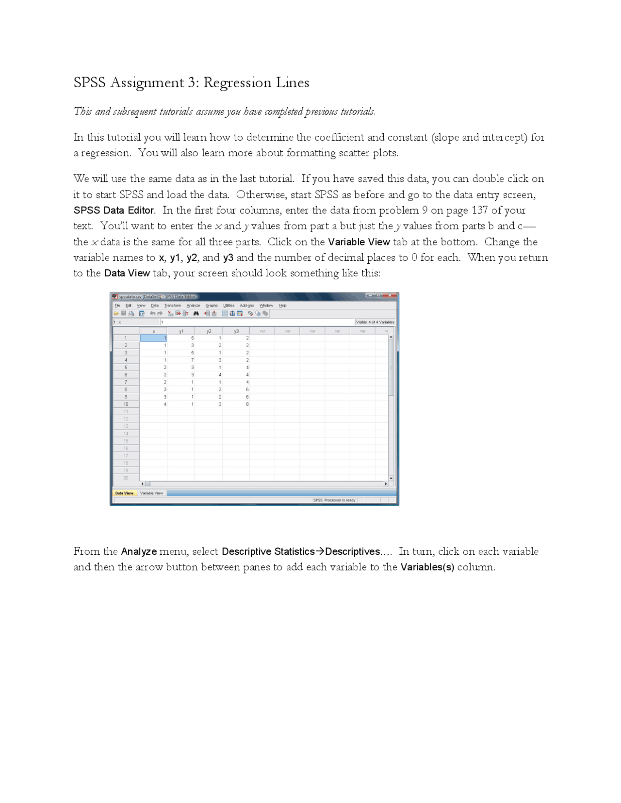 Assignment 3 Regression Lines Statistics Math 140 Docsity