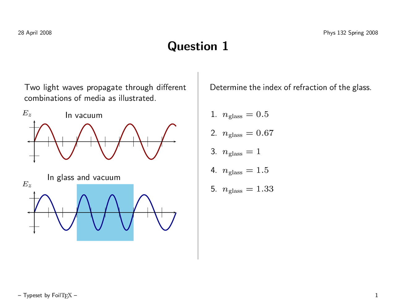 Determine Index of Refraction of Glass - Electromagnetism and Optics ...