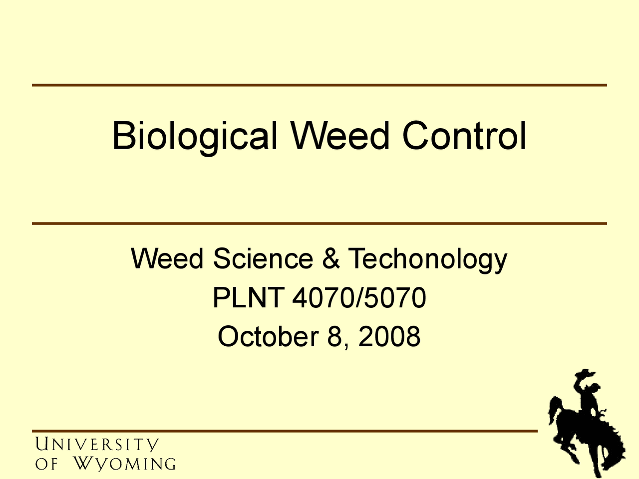 Biological Weed Control Laboratory Slides Plnt 4070 Docsity
