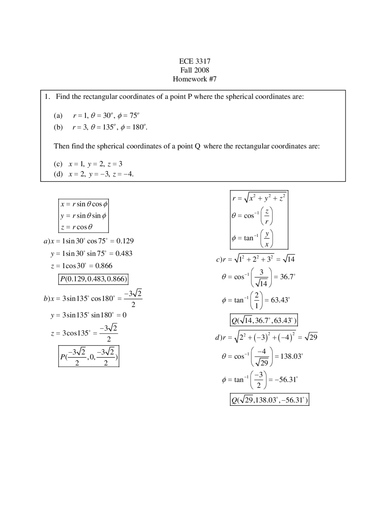 Homework 7 With Solutions Applied Electromagnetic Waves Ece 3317