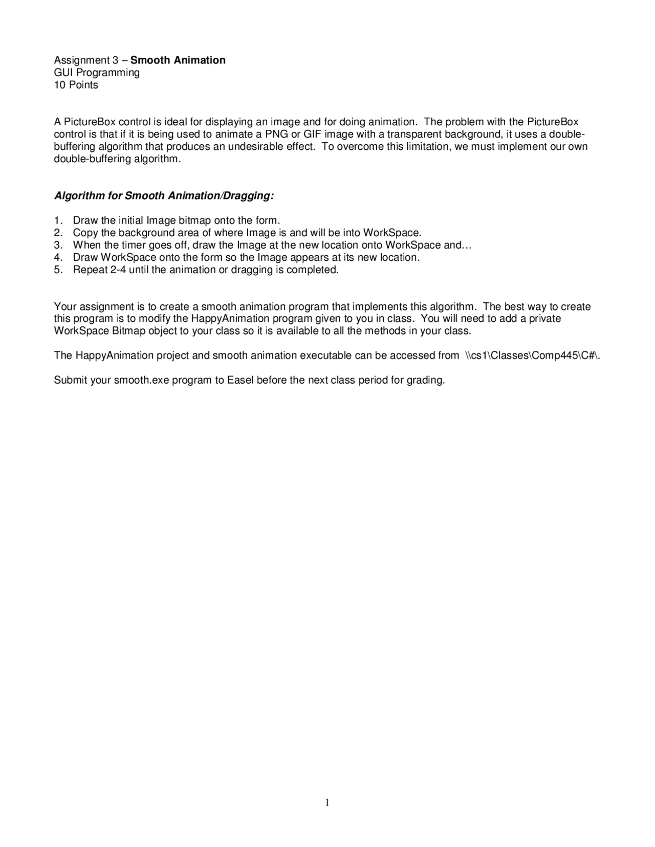 Algorithm for Smooth Animation and Dragging - GUI Programming | COMP 445 - Docsity