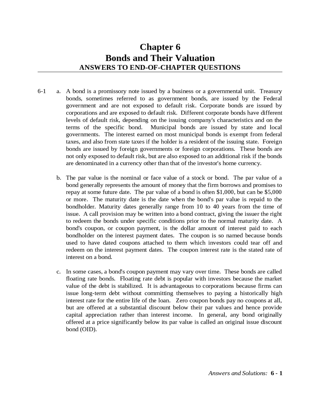 Answers And Solutions For Bonds And Their Valuation Fin 332 Docsity