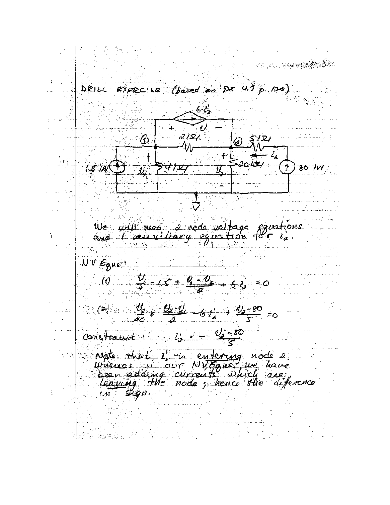 Drill Exercise On Circuit Analysis Ece 2300 Docsity