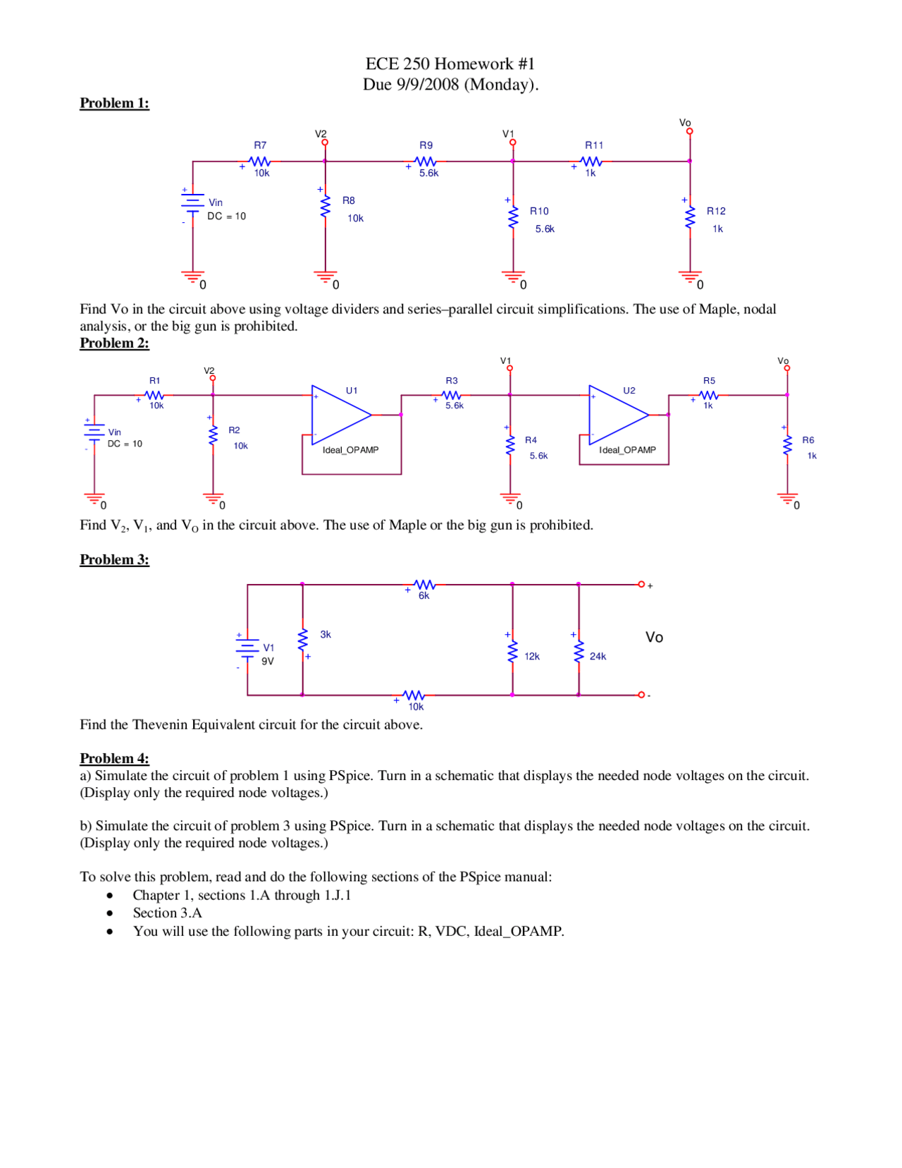Homework 1 With 4 Practice Problems On Electronic Device Modeling Ece