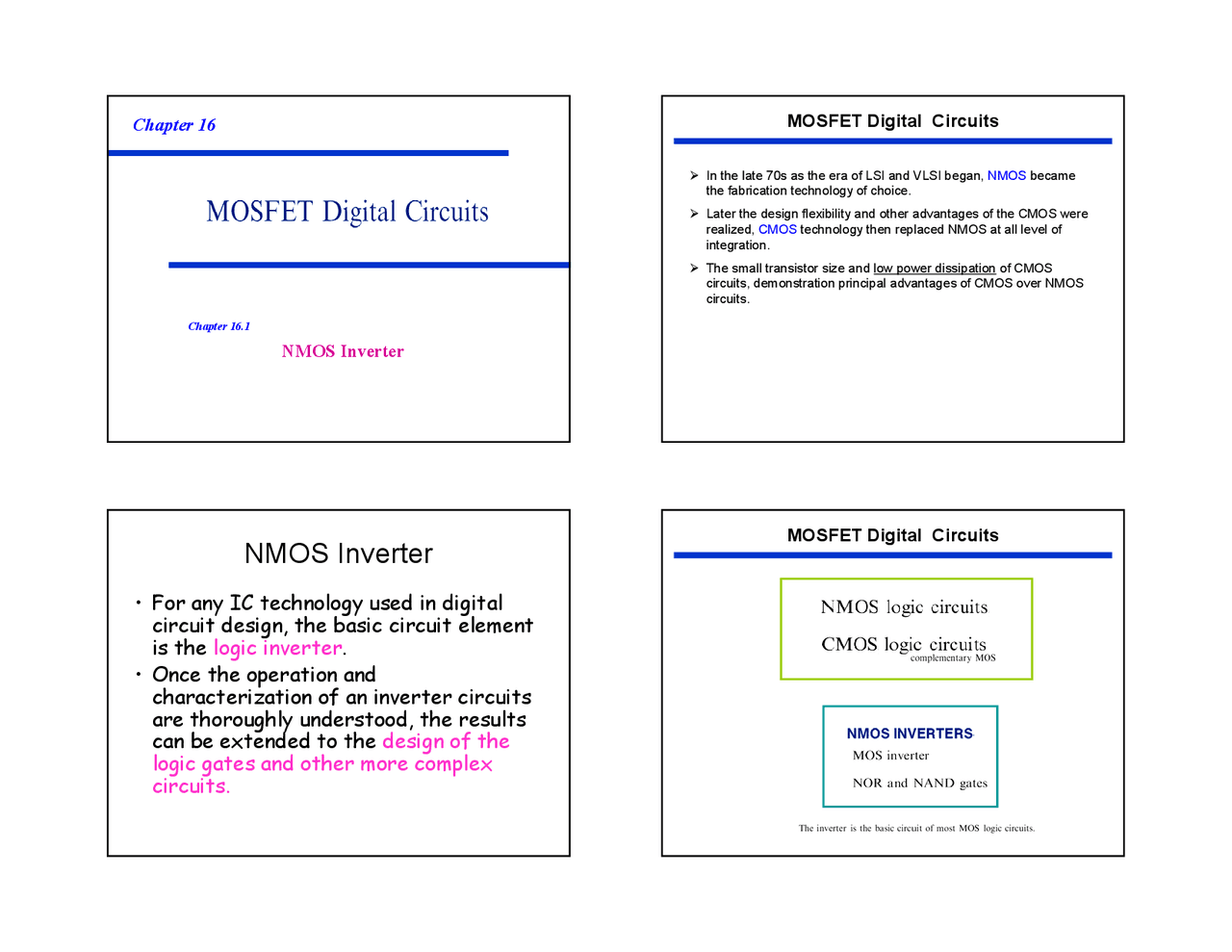 Mosfet Digital Circuits Lecture Slides Ee 334 Docsity