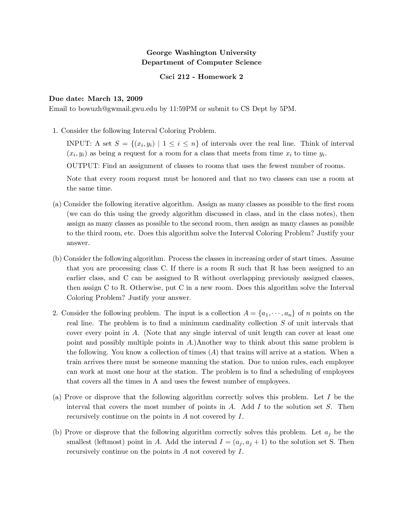 Homework 2 Questions Design And Analysis Of Algorithm Csci 212 0179