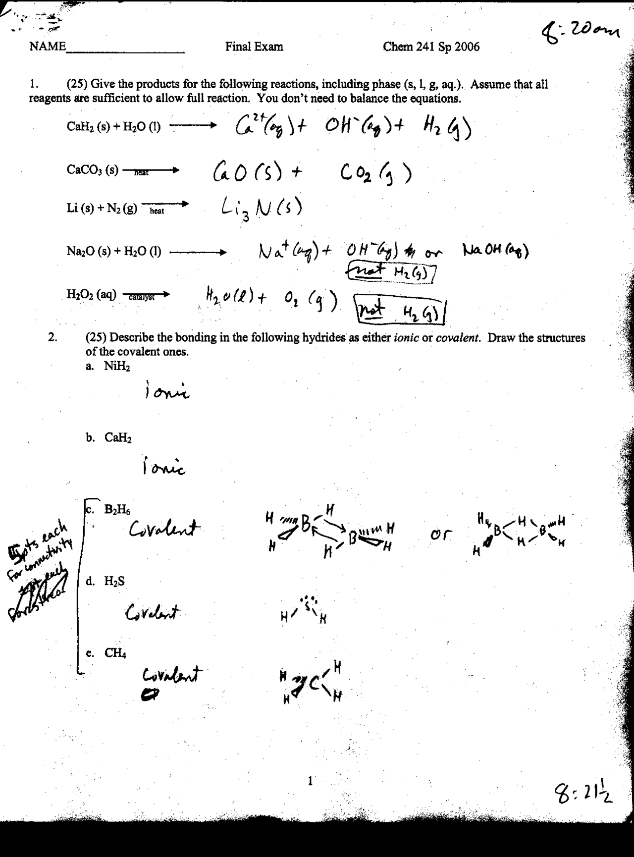 Solved Questions Of Intermediate Descriptive Inorganic Chemistry Chem