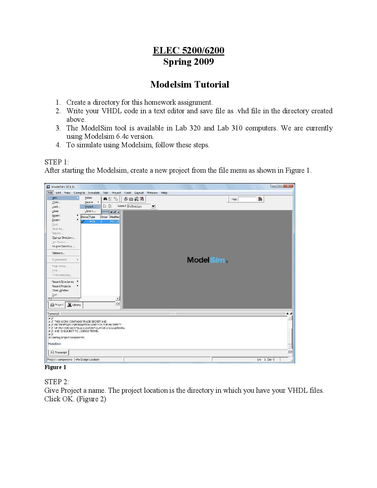 Modelsim Tutorial Computer Architecture And Design Elec 5200 Assignments Computer