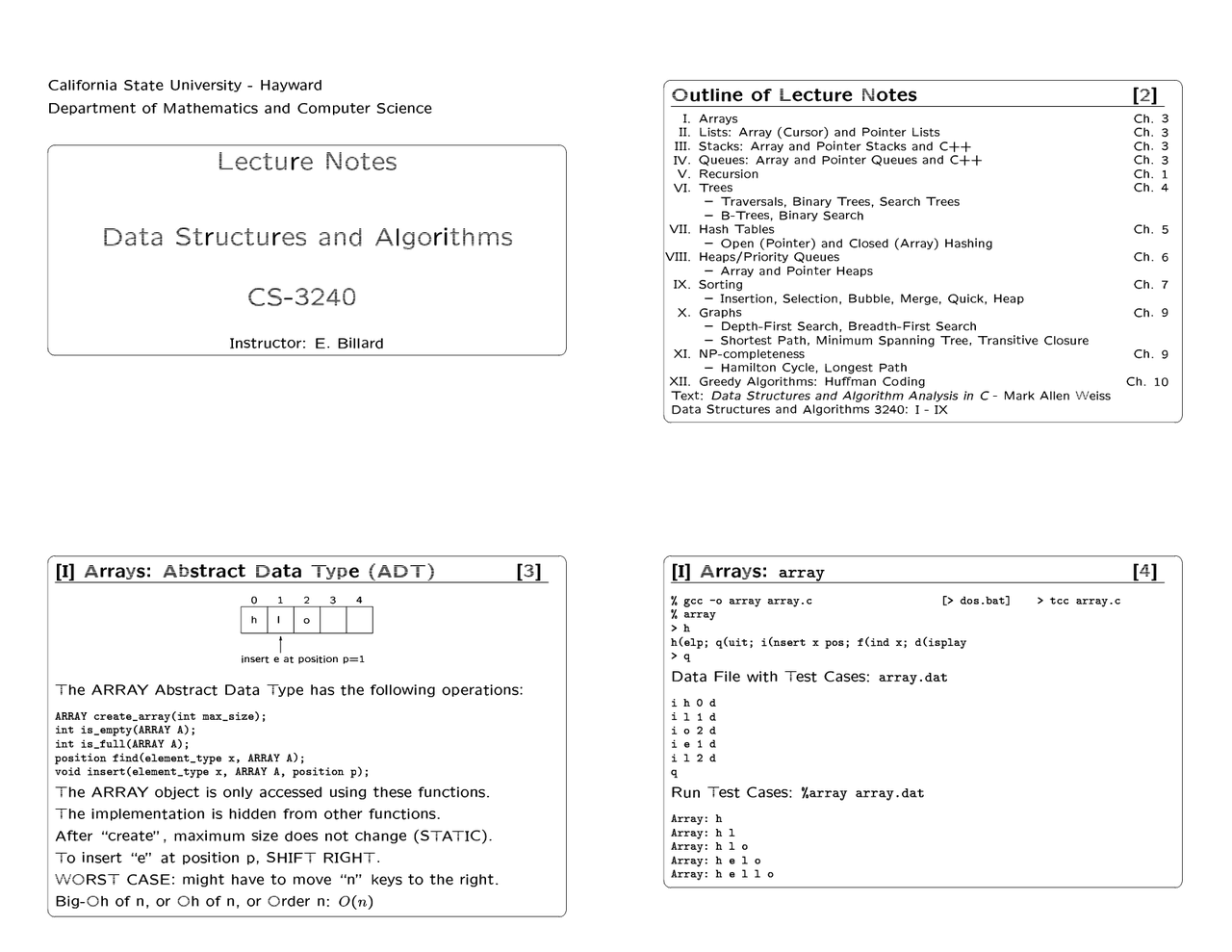 Arrays Abstract Data Type Lecture Slides Cs 3240 Docsity