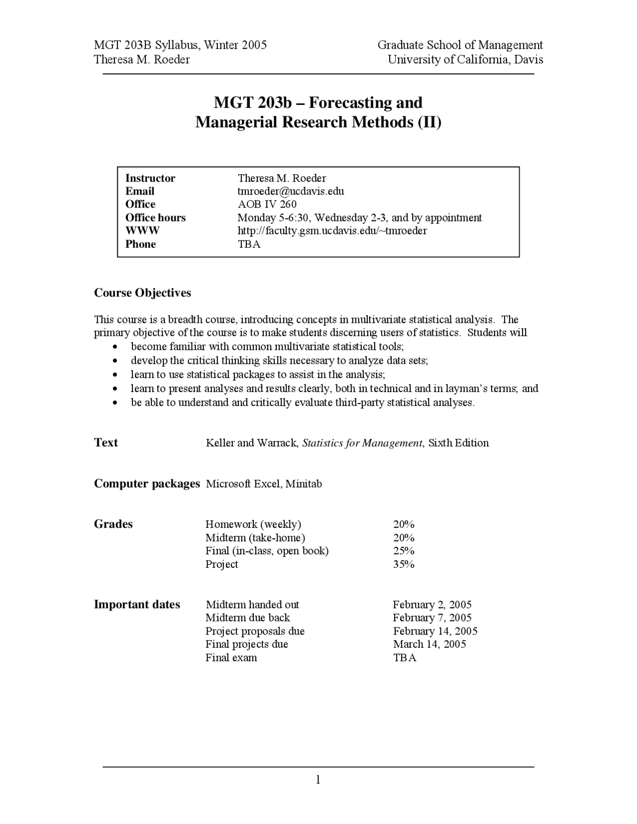 Data Analytics for Management - Syllabus | MGT 203A | Exams ...