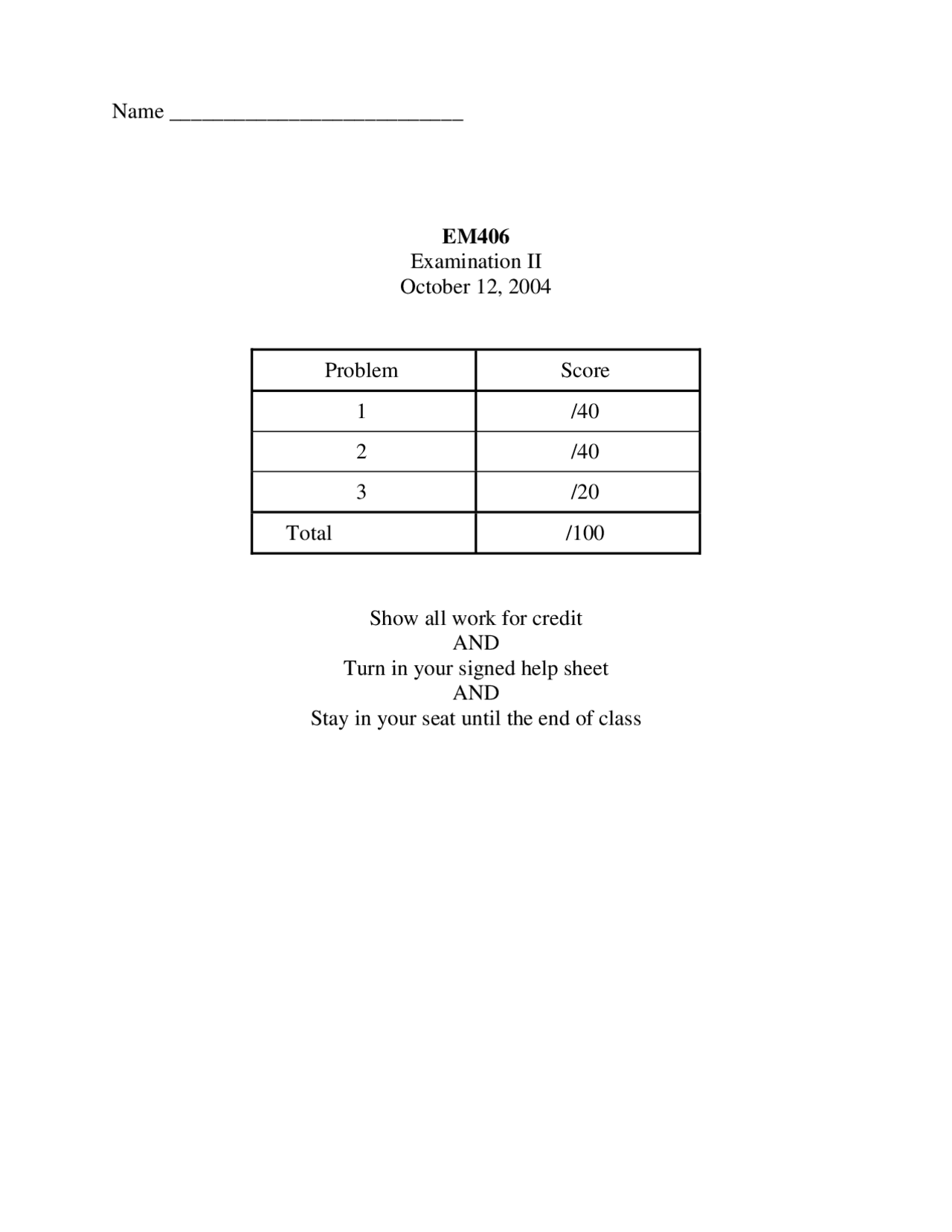 3 Unsolved Problems Exam 2 Vibration Analysis Em 406 Docsity
