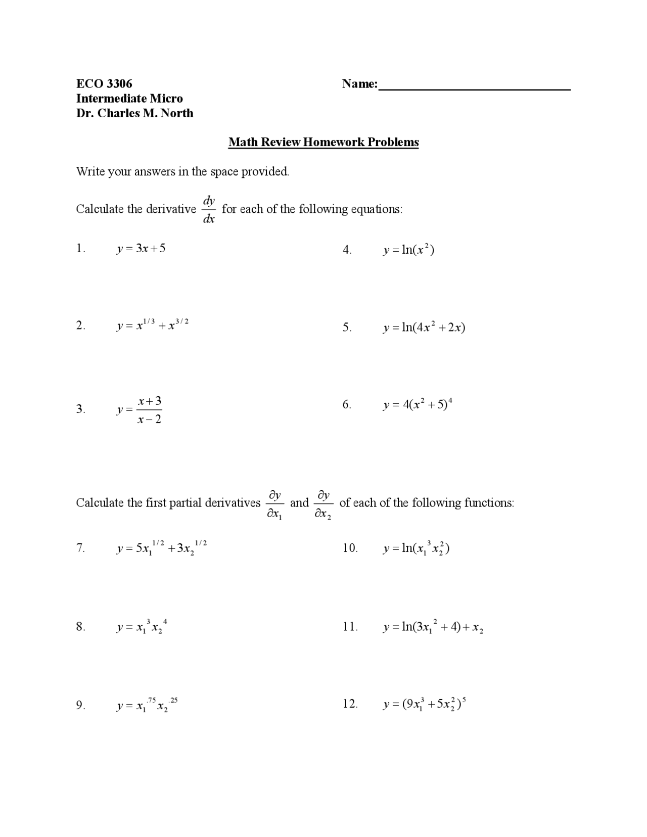 9 Questions On Intermediate Microeconomic Analysis Homework Eco