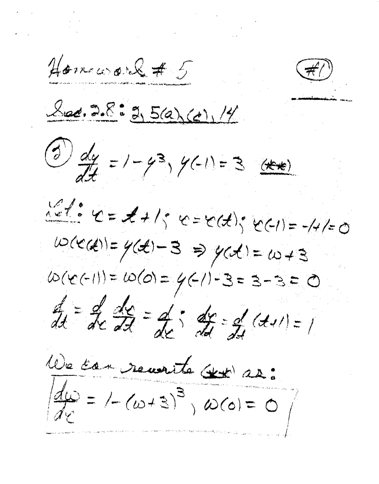 Applied Differential Equation I Solved Homework 11 Questions Math